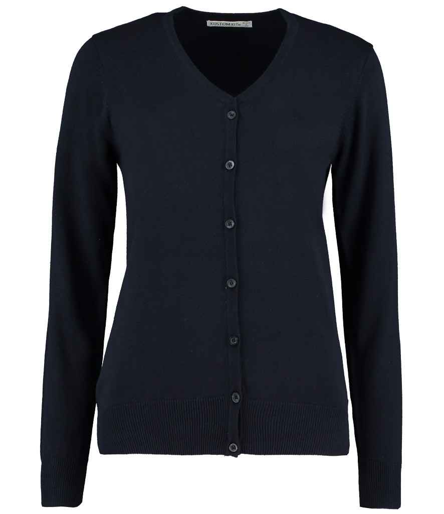 Kustom Kit Ladies Arundel Cotton Acrylic V Neck Cardigan | Navy – Safe ...